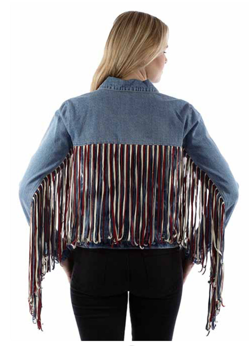Scully Ladies Fringe Denim Jacket – CowboyShop.com